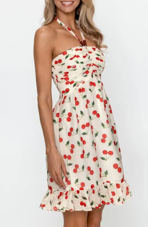 PS BY CUPSHE Cherry Print Halter Neck Dress