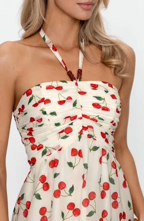 PS BY CUPSHE Cherry Print Halter Neck Dress