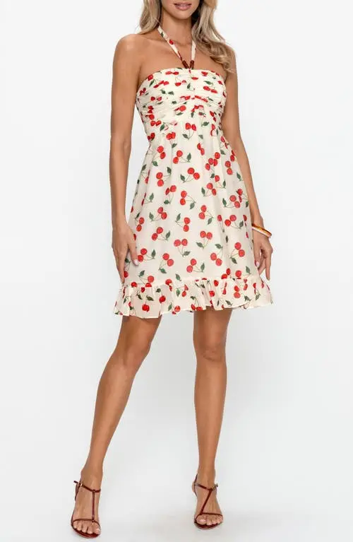 PS BY CUPSHE Cherry Print Halter Neck Dress
