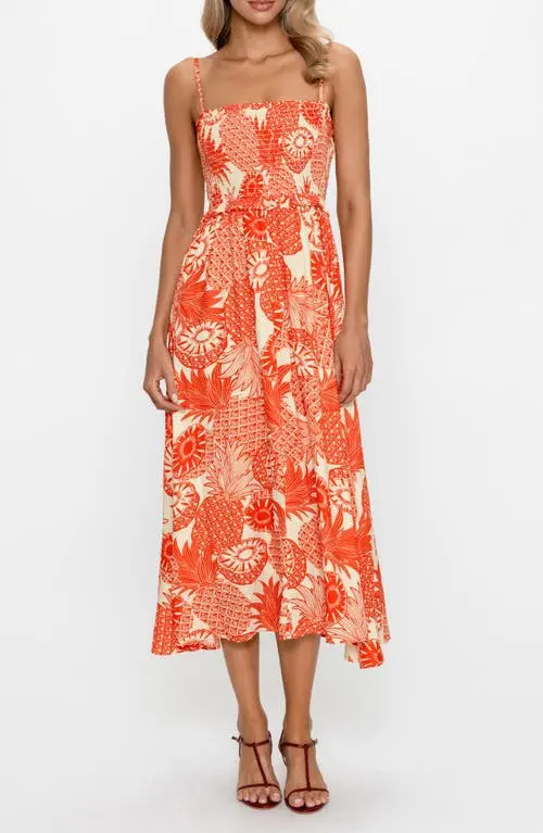 PS BY CUPSHE Smocked Fit & Flare Midi Dress