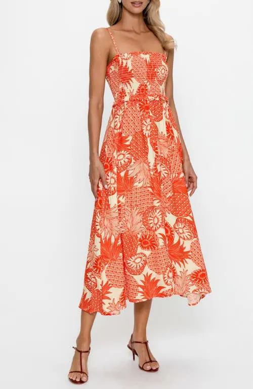 PS BY CUPSHE Smocked Fit & Flare Midi Dress