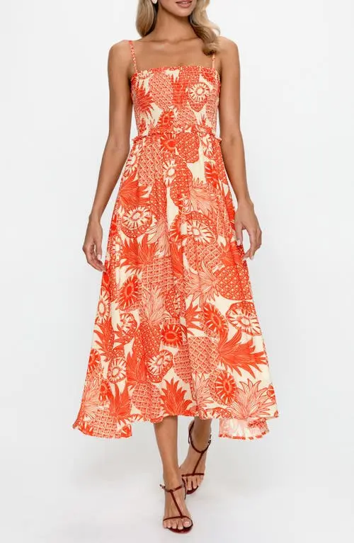 PS BY CUPSHE Smocked Fit & Flare Midi Dress