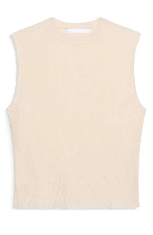 Helmut Lang Raw Edge Linen Blend Sweater Tank - Ivory