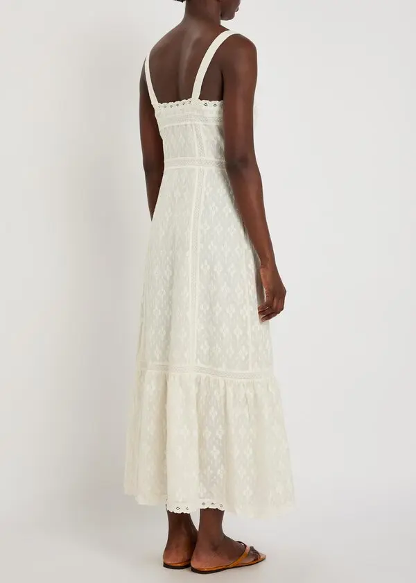 Paige Kelli Embroidered Midi Dress - White