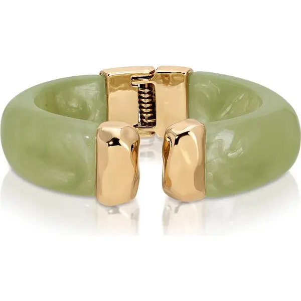Ettika Carved Relic Cuff Bracelet - Olive