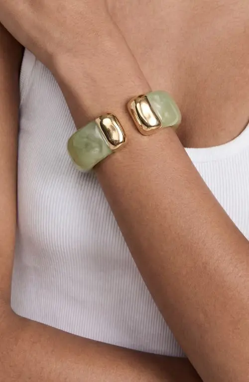 Ettika Carved Relic Cuff Bracelet - Olive