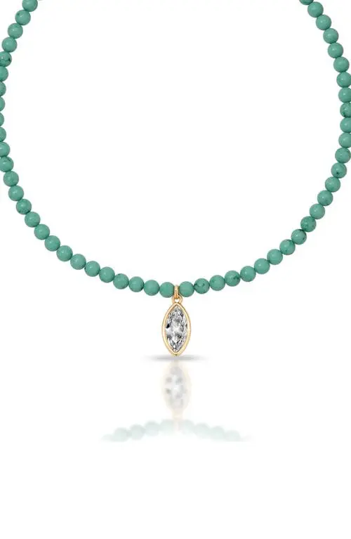 Ettika Marquise Beaded Necklace With Crystal Pendant