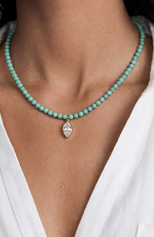 Ettika Marquise Beaded Necklace With Crystal Pendant