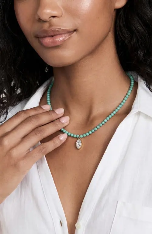 Ettika Marquise Beaded Necklace With Crystal Pendant