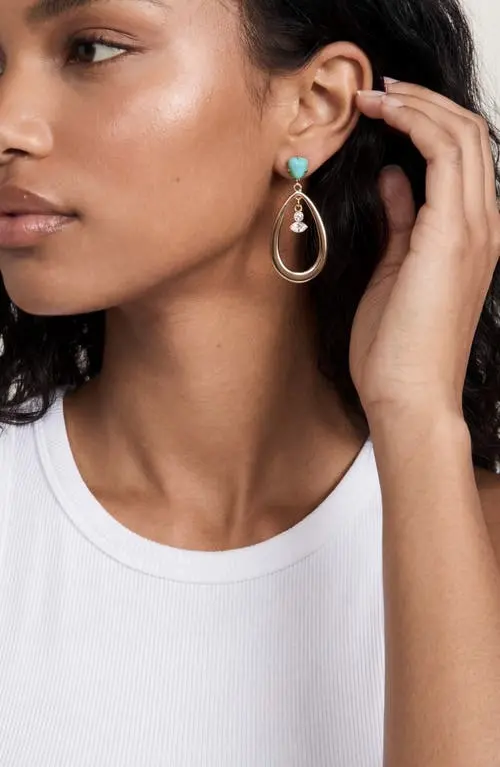 Ettika Oval Drop Earrings With And Crystal Accents