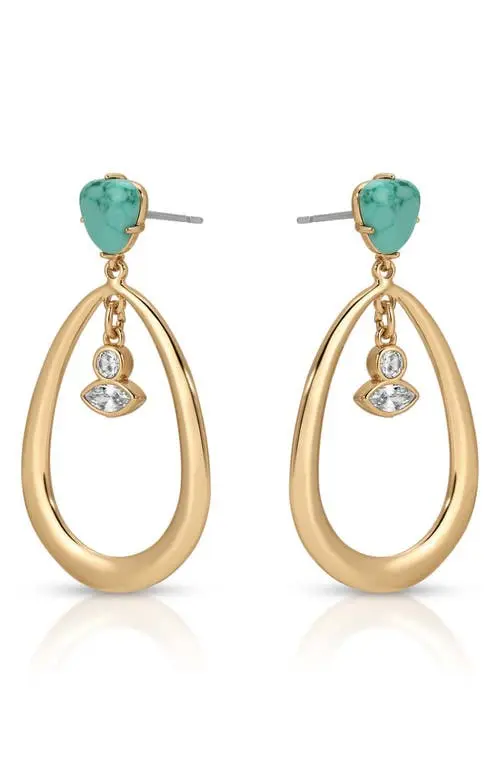 Ettika Oval Drop Earrings With And Crystal Accents