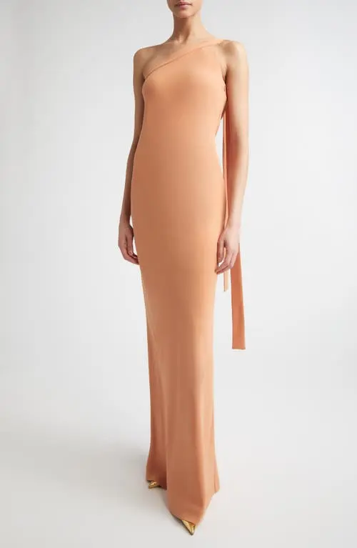 Bernadette Alexander One-shoulder Gown - Coral Orange
