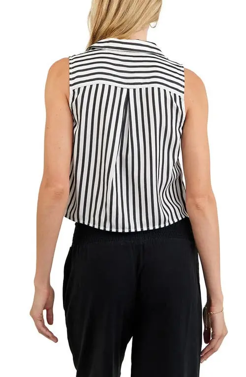Bella Dahl Sleeveless Stripe Button-up Shirt