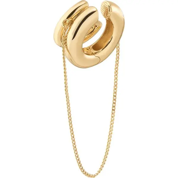 Demarson Lafayette Ear Cuff With Cascading Chain - Gold