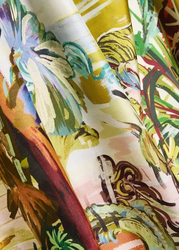 ALEMAIS Alemasis Jungle Boogie Printed Silk Culotte Trousers