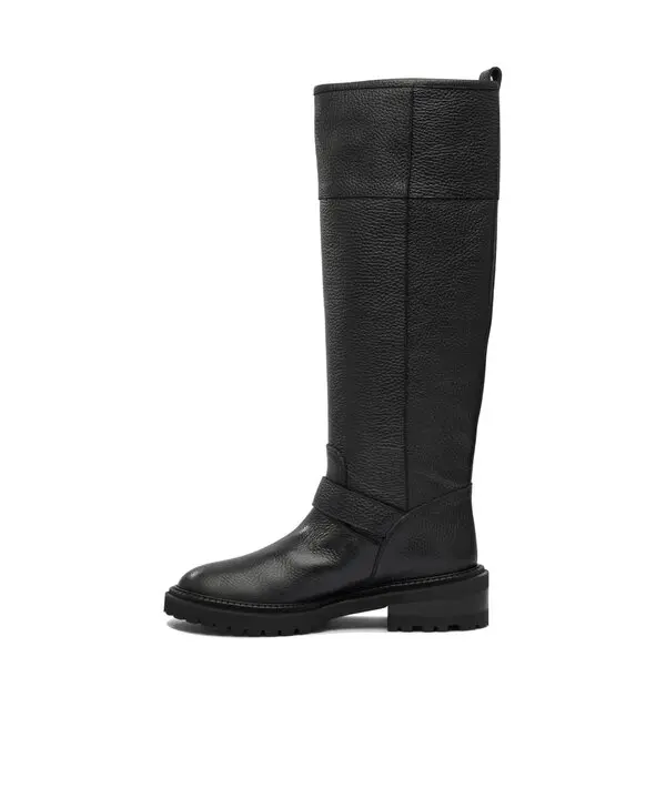 VIA ROMA 15 Leather Knee-high Buckled Boots