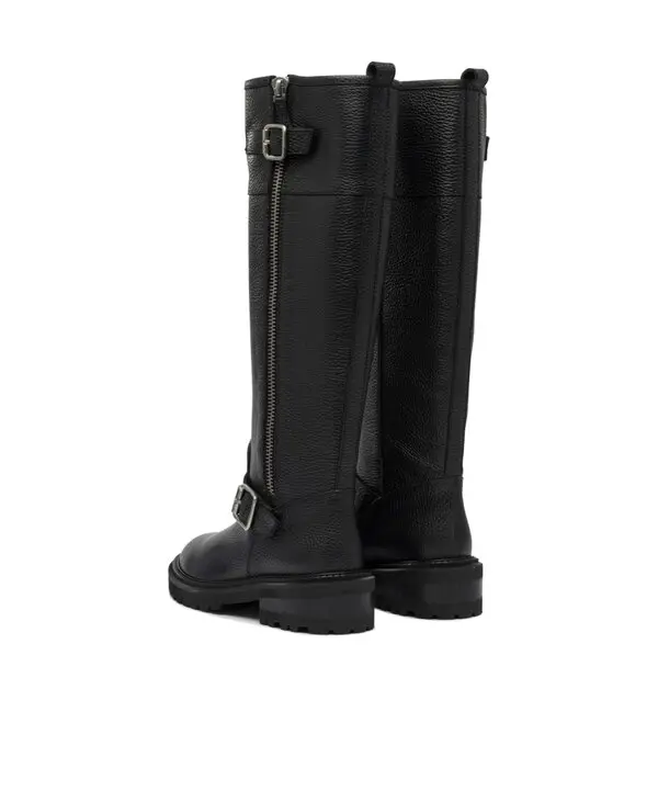 VIA ROMA 15 Leather Knee-high Buckled Boots