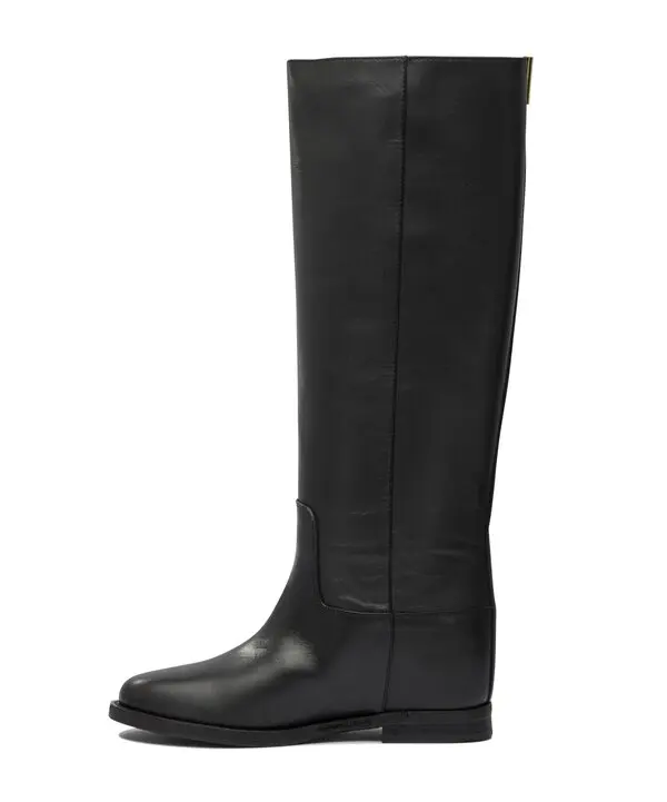 VIA ROMA 15 Round-toe Knee-high Boots With V-shaped Logo Detail