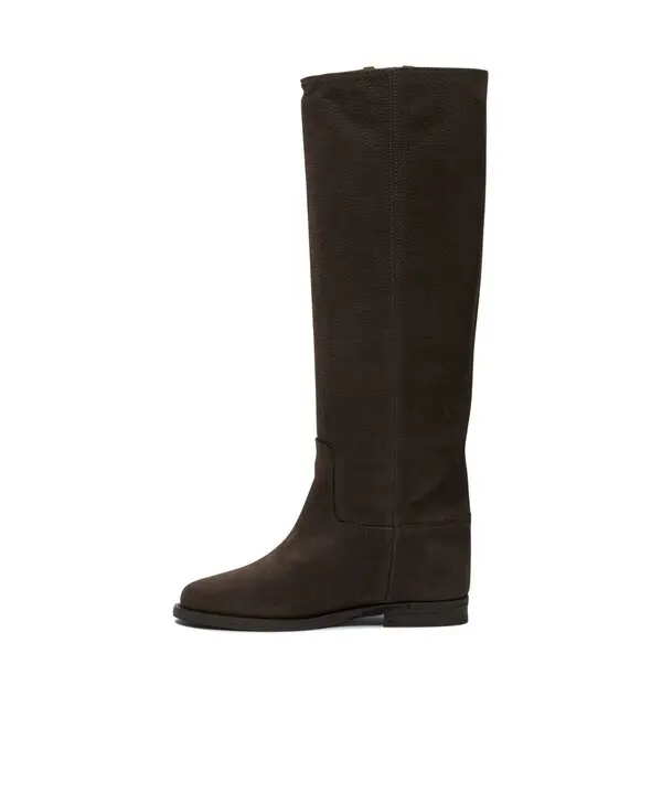 VIA ROMA 15 Knee High Leather Boots - Black