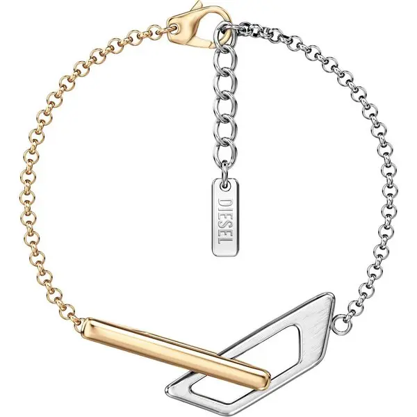DIESEL® Two-tone Logo Link Chain Bracelet - Two Tone