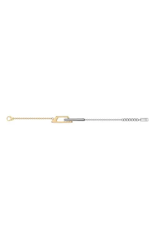 DIESEL® Two-tone Logo Link Chain Bracelet