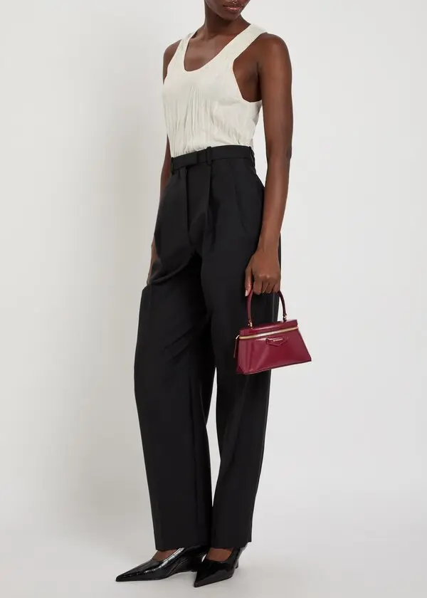 Givenchy Pleated Tapered-leg Wool And Mohair-blend Trousers