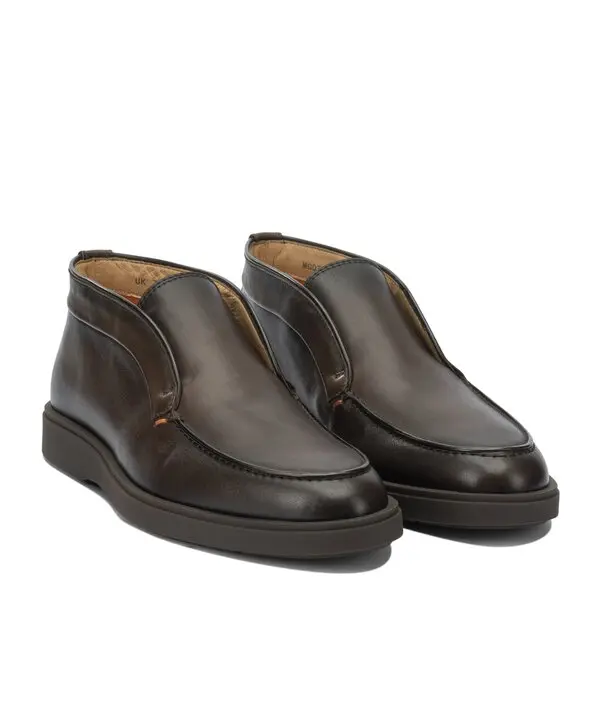 Santoni Panelled Leather Boots