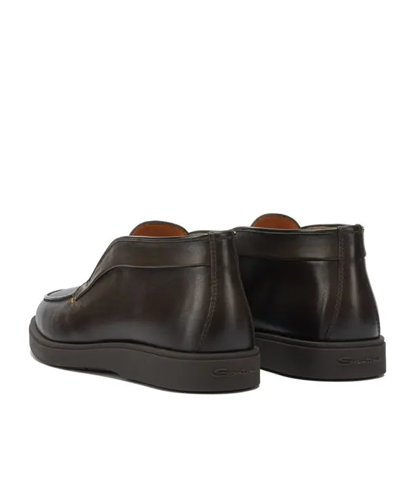 Santoni Panelled Leather Boots