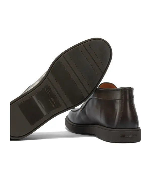 Santoni Panelled Leather Boots