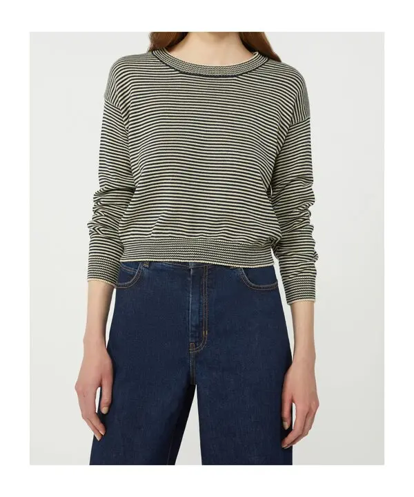 Max Mara Striped Long-sleeve Knit Sweater
