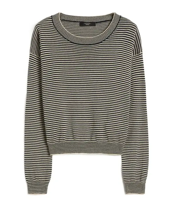 Max Mara Striped Long Sleeve Jumper - Black