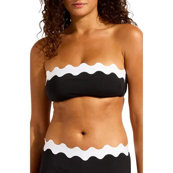 Seafolly Contrast Trim Bikini Top - Black