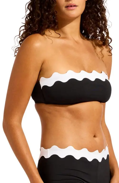 Seafolly Contrast Trim Bikini Top - Black