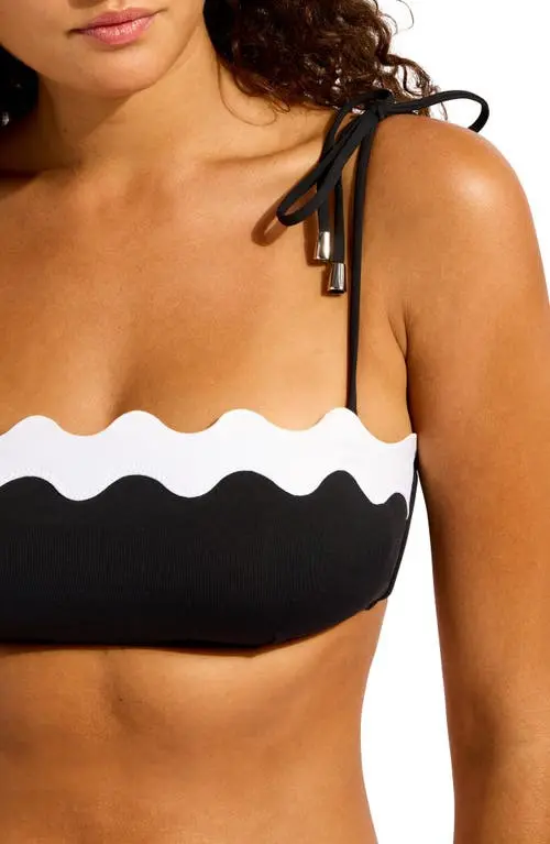 Seafolly Contrast Trim Bikini Top - Black