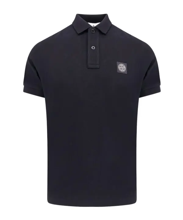 Stone Island Logo Patch Short-sleeved Polo Shirt