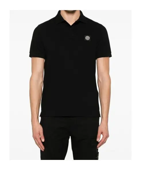 Stone Island Logo Patch Short-sleeved Polo Shirt