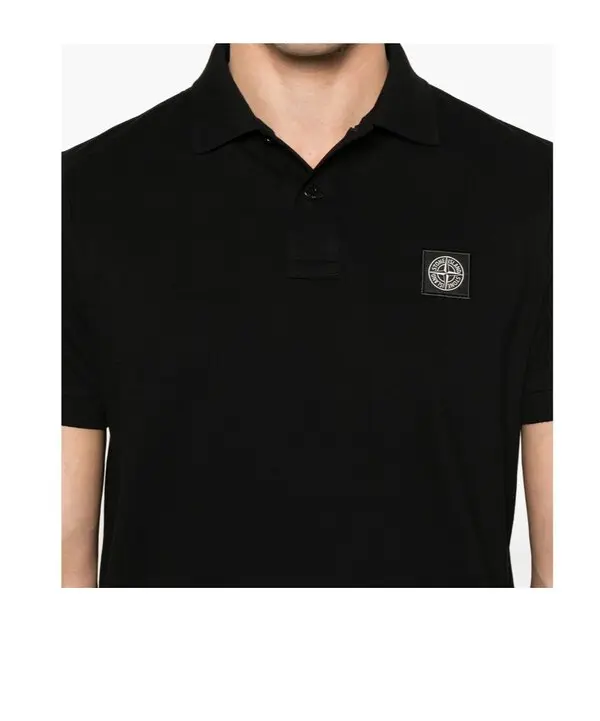 Stone Island Logo Patch Short-sleeved Polo Shirt