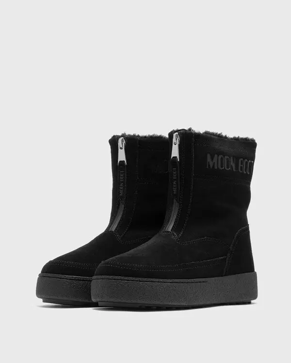 Moon Boot Ltrack Lara Zip-front Shearling Boots - Black