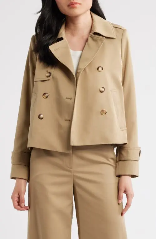 TAHARI ASL Cropped Trench Coat