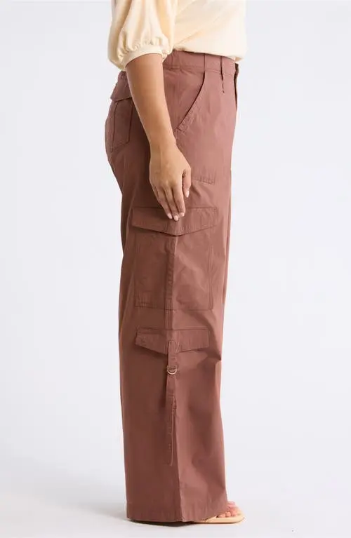 Wit & Wisdom Skyrise High Rise Wide Leg Cargo Pants - Mocha