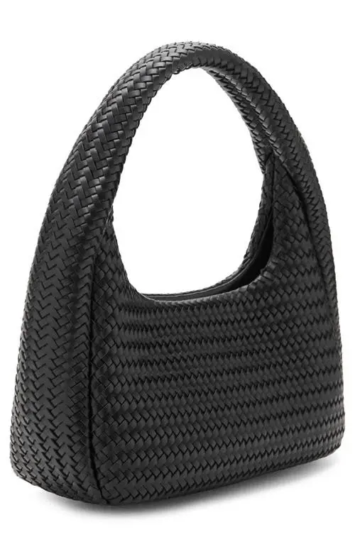 Mango Braided Faux Leather Shoulder Bag