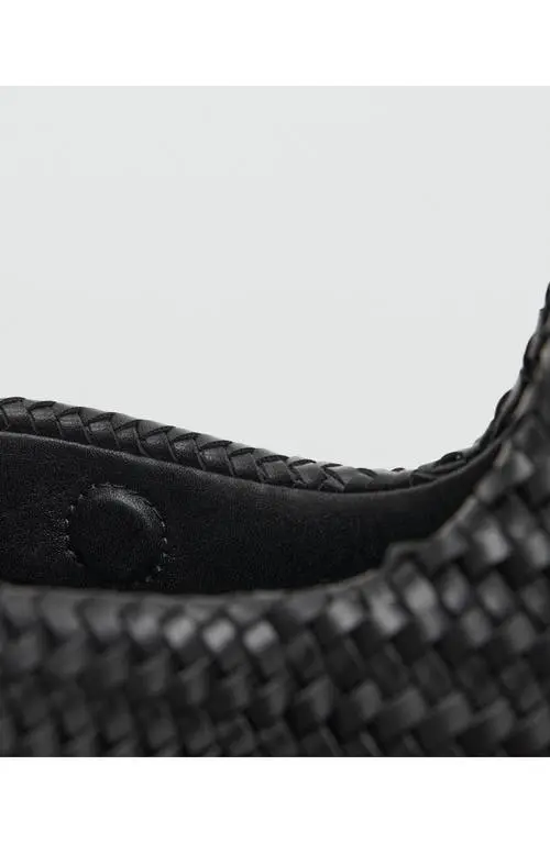 Mango Braided Faux Leather Shoulder Bag