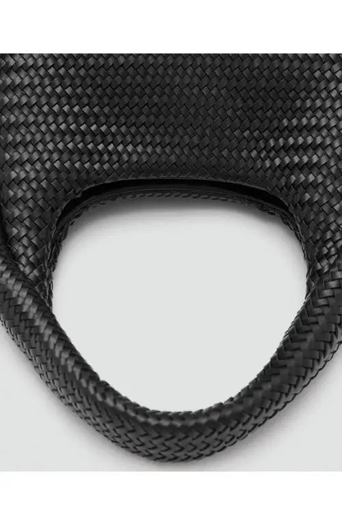 Mango Braided Faux Leather Shoulder Bag