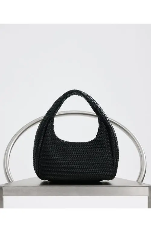 Mango Braided Faux Leather Shoulder Bag