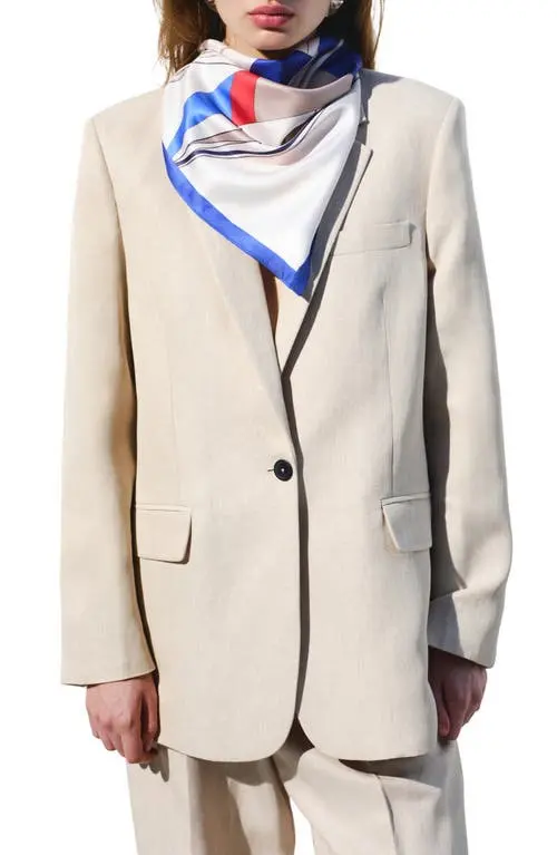 Mango Straight Fit Blazer - Sand
