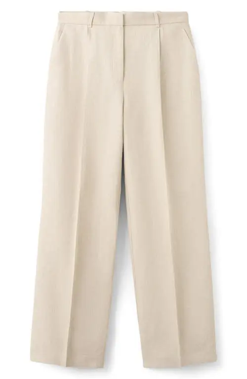 Mango Straight Fit Pleat Front Wide Leg Pants