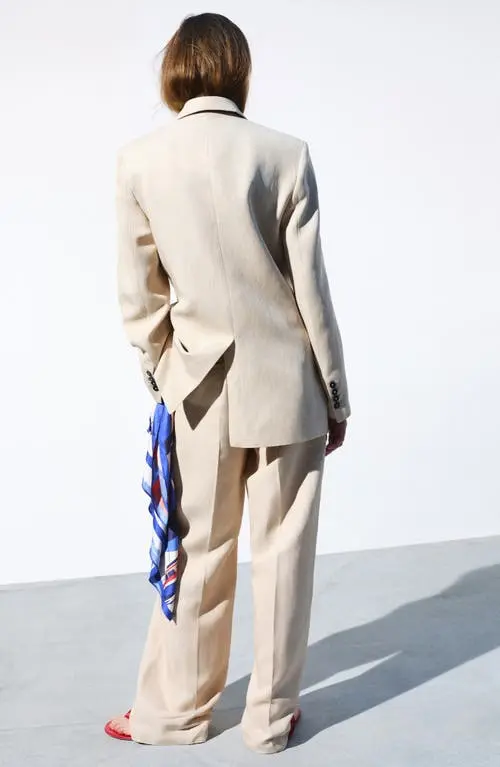 Mango Straight Fit Pleat Front Wide Leg Pants