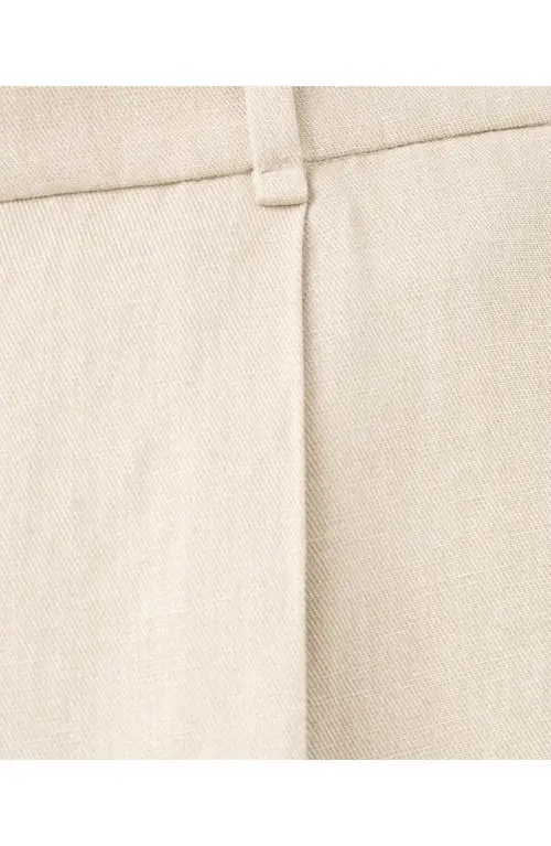 Mango Straight Fit Pleat Front Wide Leg Pants