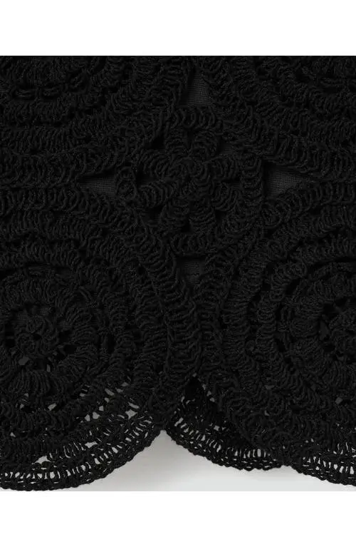 Mango Crochet Cotton Blend Mini Skirt
