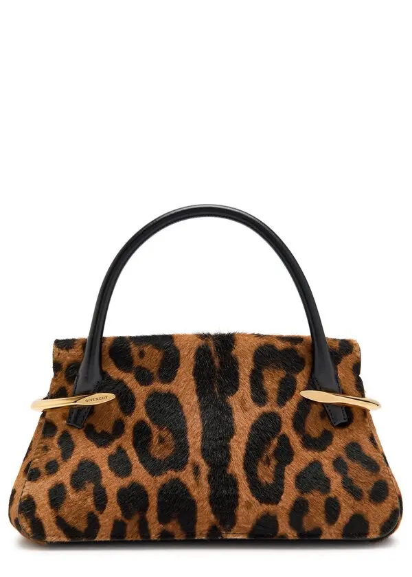 Givenchy Mini Calf-hair Top Handle Bag - Leopard